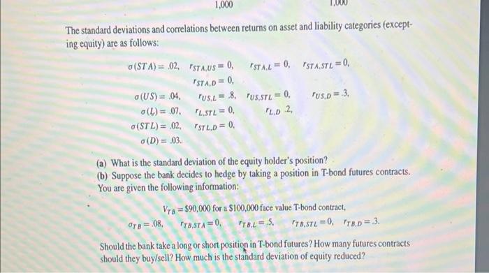 Solved The standard deviations and correlations between | Chegg.com