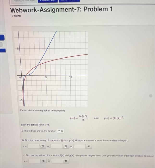 Solved Webwork-Assignment-7: Problem 1 (1 point) snown adove | Chegg.com