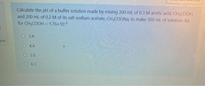 Solved The PH in a 0.005 M solution of Ba(OH)2 is: O 14 5 O | Chegg.com