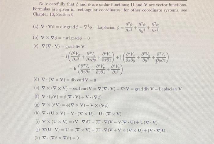 Solved Note carefully that ϕ and ψ are scalar functions; U | Chegg.com