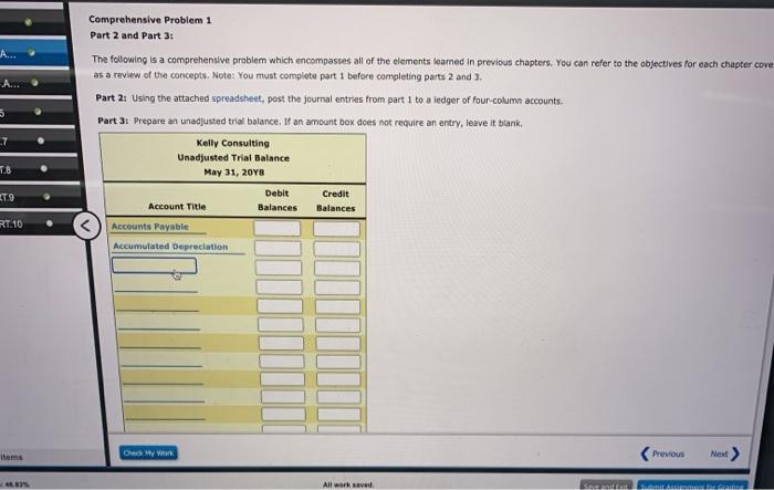 A... 5 Comprehensive Problem 1 Part 2 and Part 3: The | Chegg.com