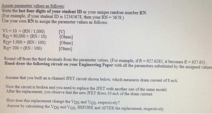 Solved Assign parameter values as follows: Write the last | Chegg.com