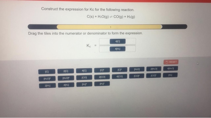 Solved Question 6 of 18 Construct the expression for Kc for | Chegg.com