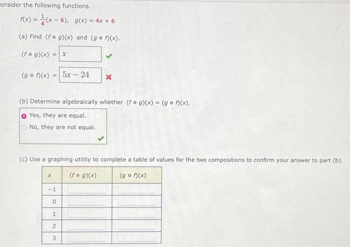 Solved consider the following functions. f(x) = (x − 6), | Chegg.com