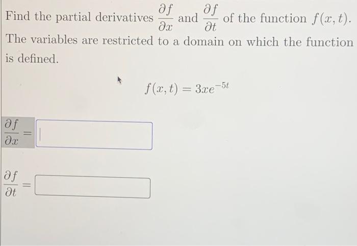 Solved Find the partial derivatives and of the function f(x, | Chegg.com