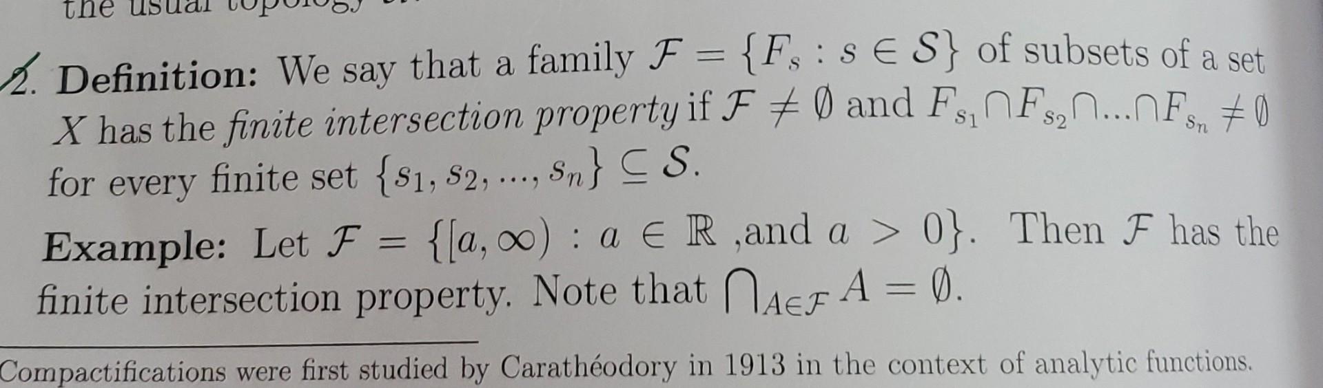 Solved 2. Definition: We say that a family F={Fs:s∈S} of | Chegg.com