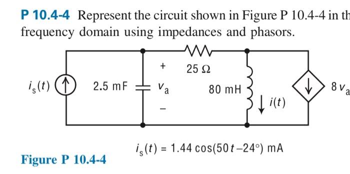Solved P 10.4-4 Represent the circuit shown in Figure P | Chegg.com