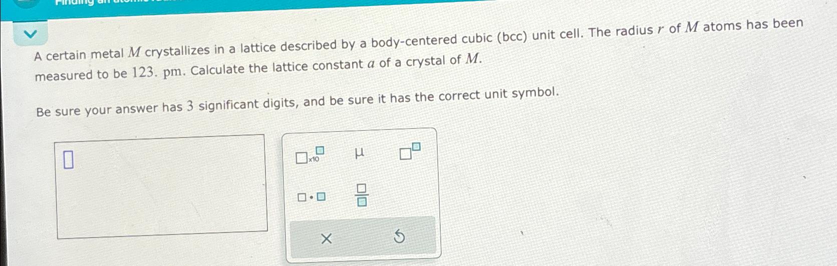 Solved A Certain Metal M ﻿crystallizes In A Lattice