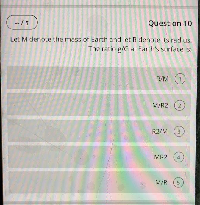 Solved Question 10 Let M denote the mass of Earth and let R | Chegg.com Solved Question 10 Let M denote the mass of Earth and let R | Chegg.com