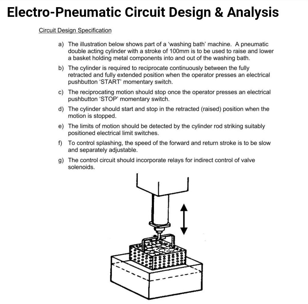 Solved Electro-Pneumatic Circuit Design & Analysis Circuit | Chegg.com
