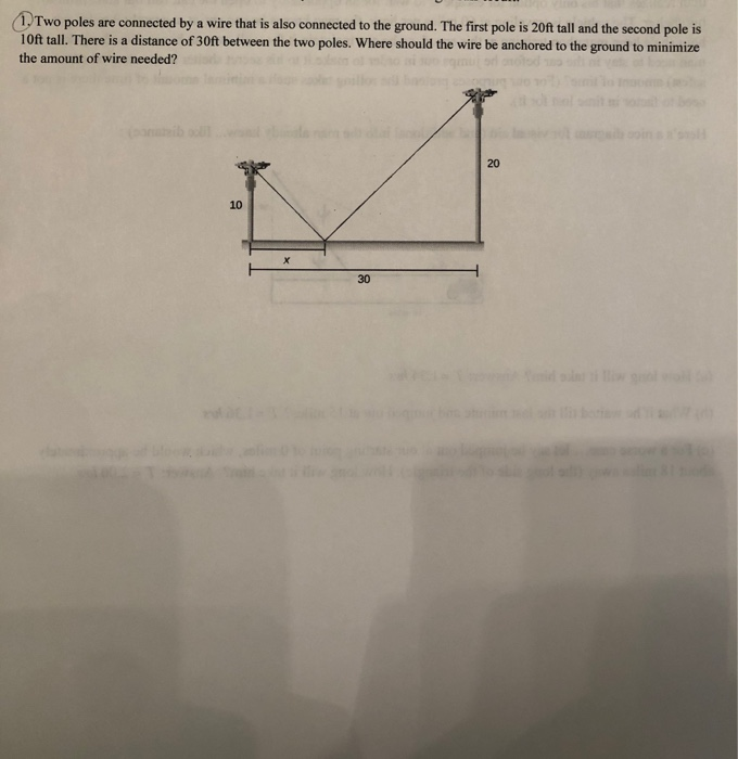 Solved (1Two poles are connected by a wire that is also | Chegg.com