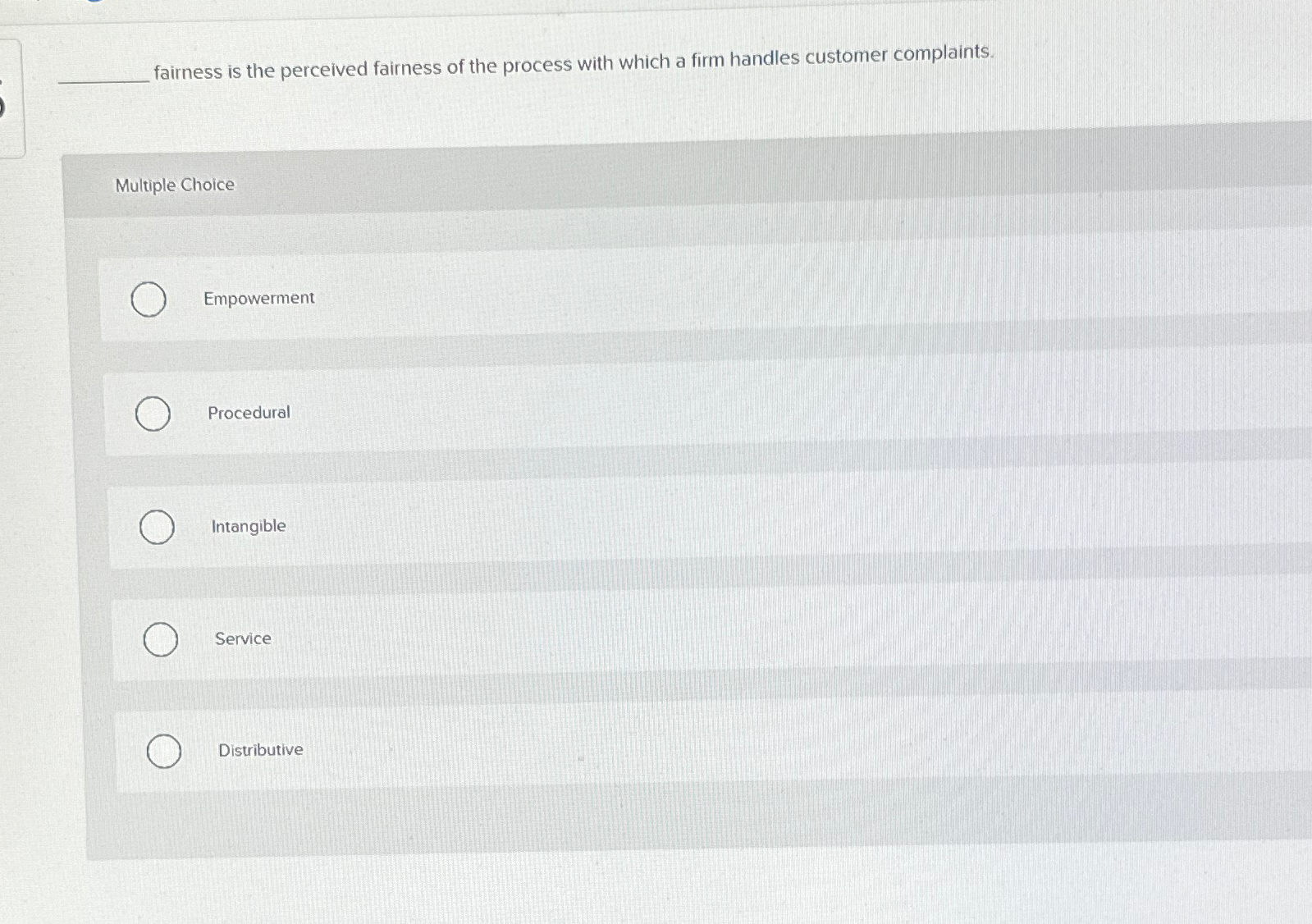 Solved fairness is the perceived fairness of the process | Chegg.com