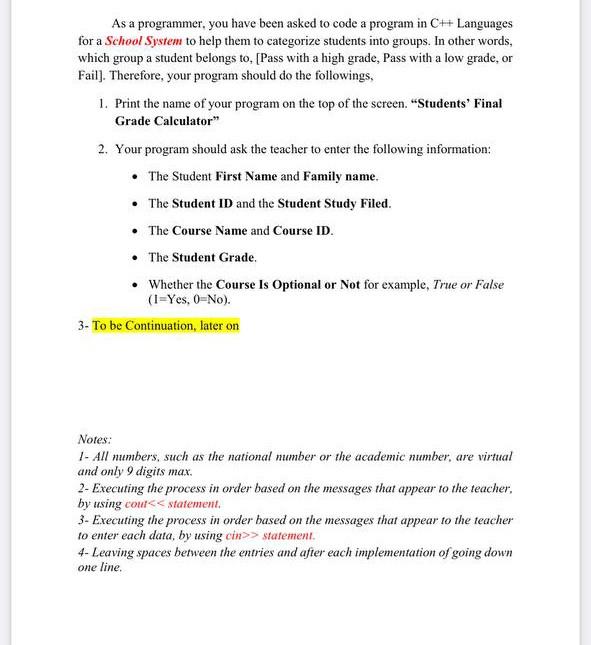 Solved As a programmer, you have been asked to code a | Chegg.com