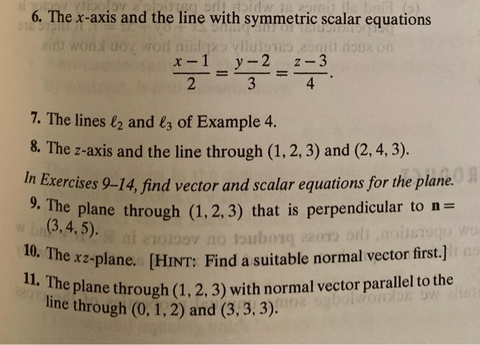 Solved -1 y-2 z 10. The xz-plane. (HINT: Find a suitable | Chegg.com