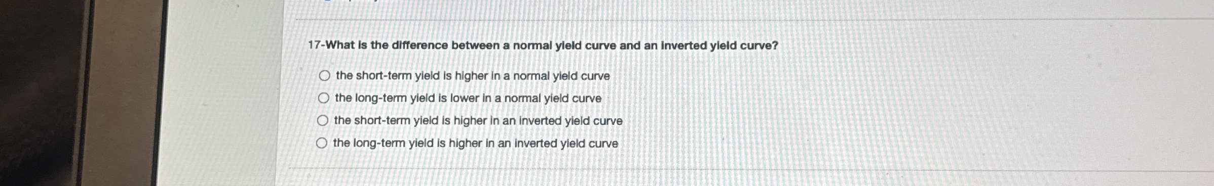 17-What is the difference between a normal yield | Chegg.com