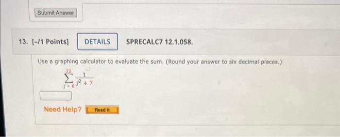 Solved SPRECALC7 12.1.058. Use a graphing calculator to | Chegg.com