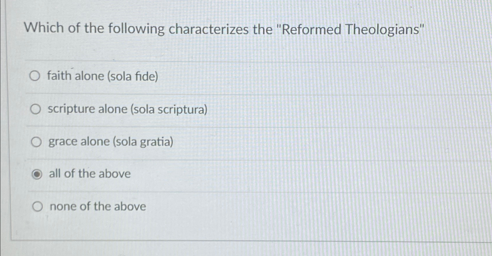 Which of the following characterizes the "Reformed | Chegg.com