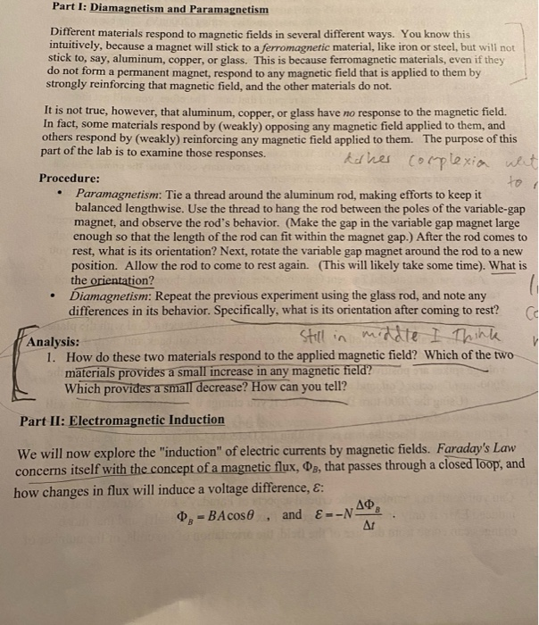 Part I Diamagnetism And Paramagnetism Different