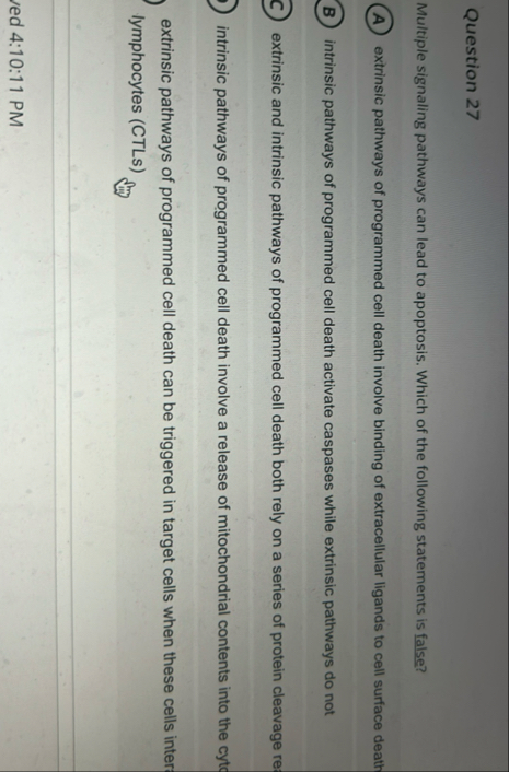Solved Question 27Multiple signaling pathways can lead to | Chegg.com