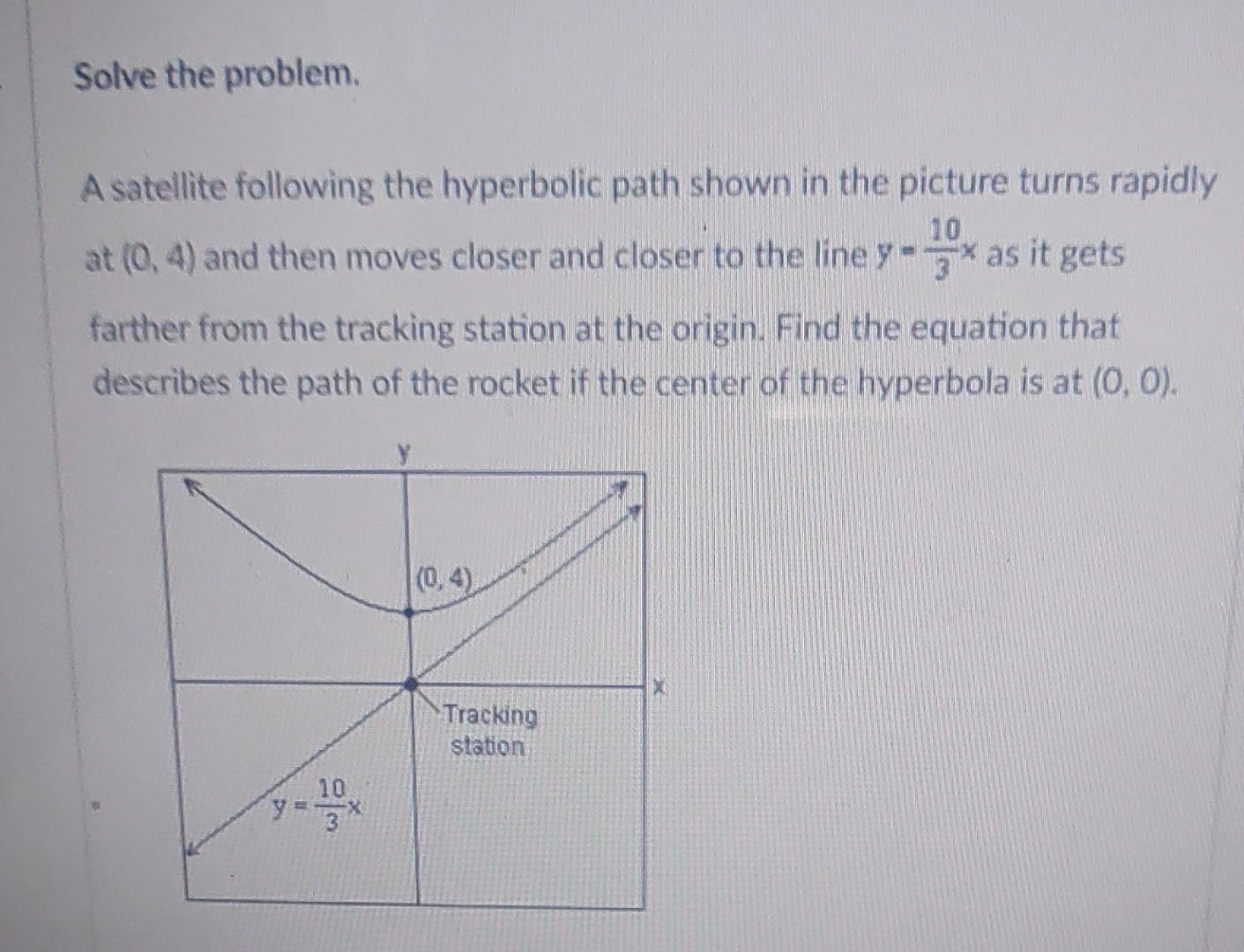 Solved Solve the problem. A satellite following the | Chegg.com