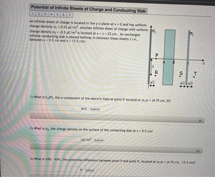 Solved 6 7 Potential of Infinite Sheets of Charge and | Chegg.com