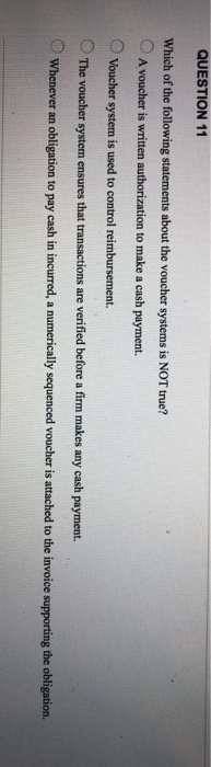 Solved QUESTION 11 Which of the following statements about | Chegg.com