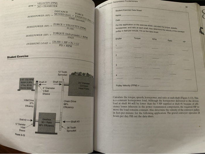 Solved Tanmission Fundamental RPM = VELOCITY (FPM) 2 X | Chegg.com