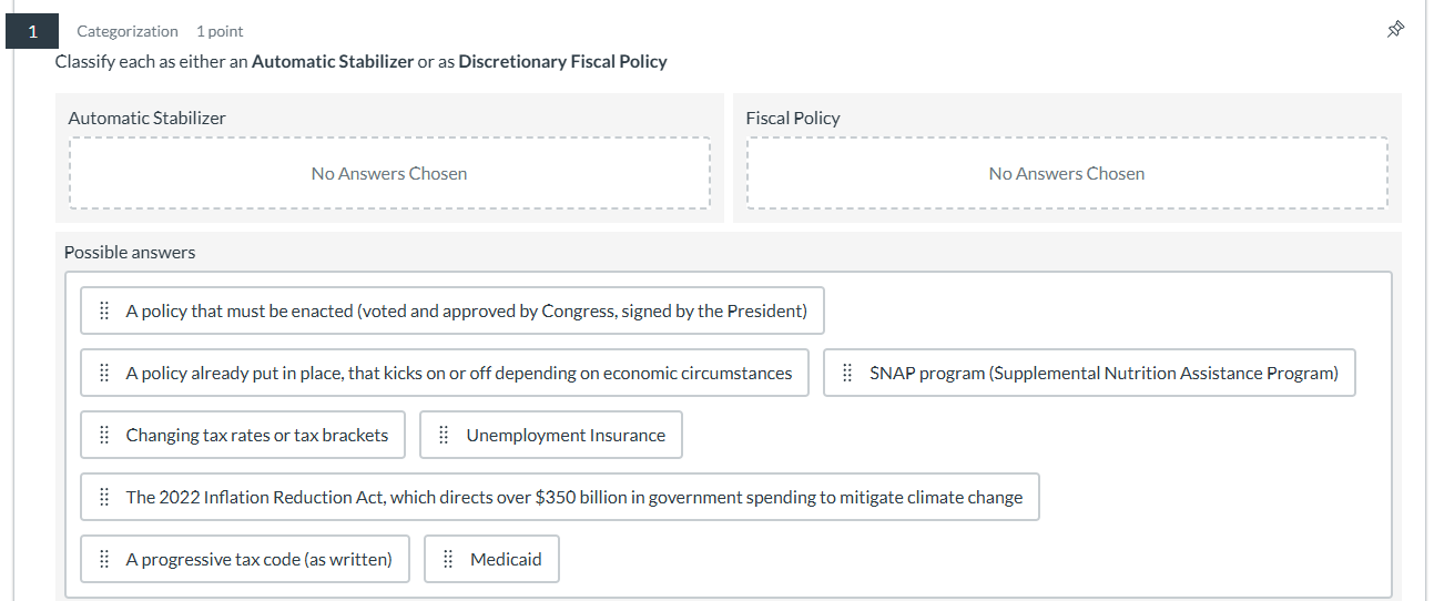 Solved Classify each as either an Automatic Stabilizer or as | Chegg.com