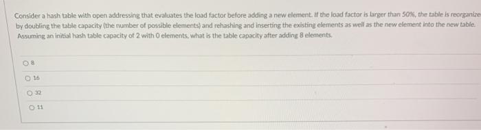 Solved Consider A Hash Table With Open Addressing That