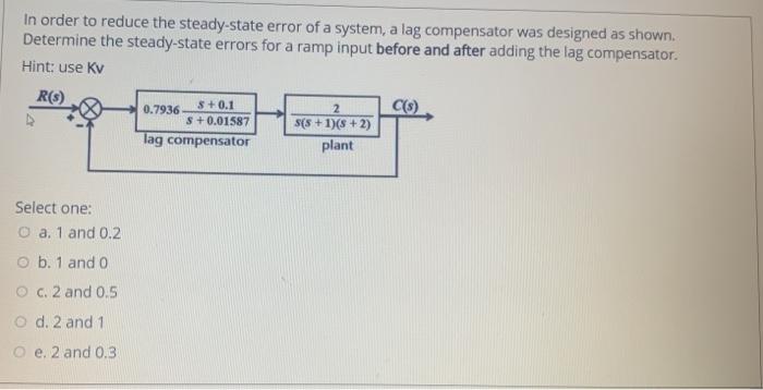 Solved Design a PD controller (i.e. find Kp & Kd) for the | Chegg.com