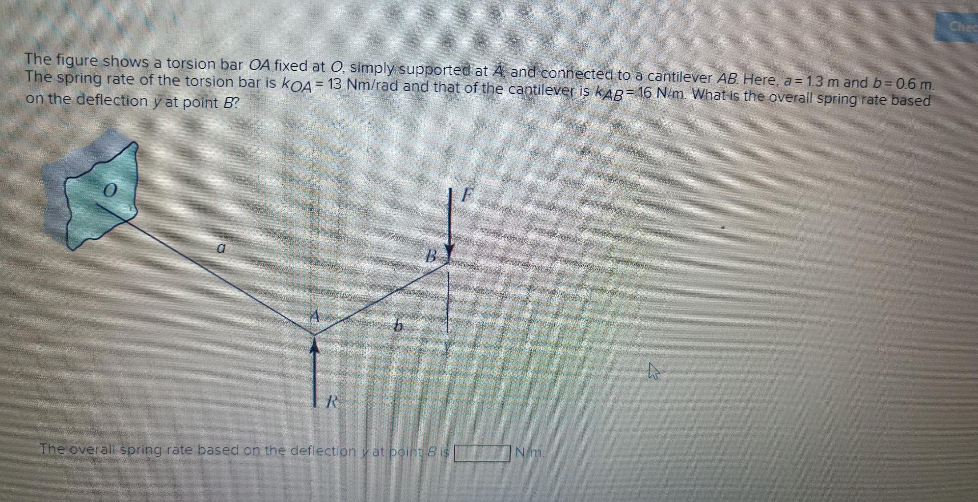 Solved The figure shows a torsion bar OA fixed at O, simply | Chegg.com