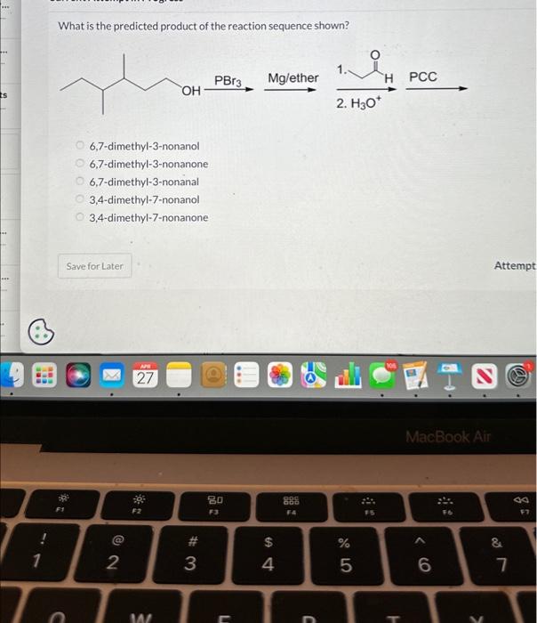 Solved What is the predicted product of the reaction | Chegg.com