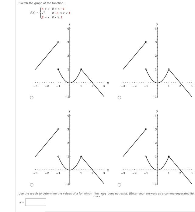 Solved Sketch the graph of the function. f(x)=⎩⎨⎧4+xx22−x if | Chegg.com
