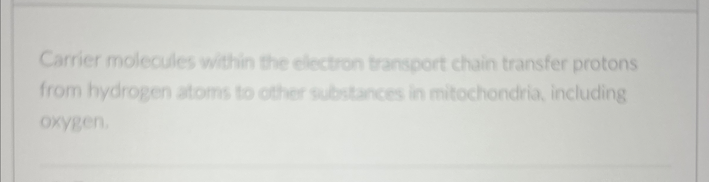 Solved Carrier molecules within the electron transport chain | Chegg.com