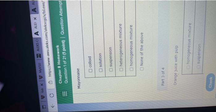 Solved colloid solution suspension heterogeneous mixture | Chegg.com