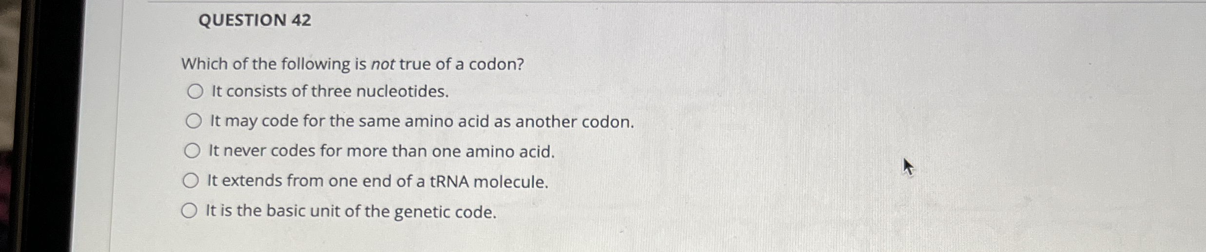 Solved QUESTION 42Which of the following is not true of a | Chegg.com