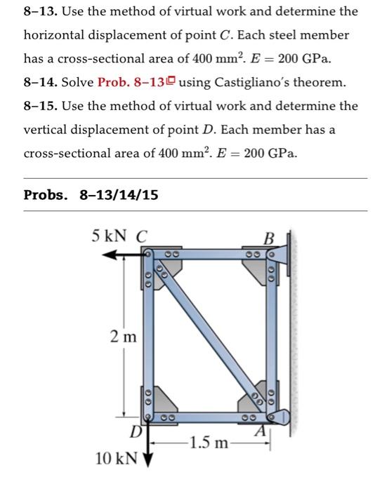Solved 8−13. Use the method of virtual work and determine | Chegg.com
