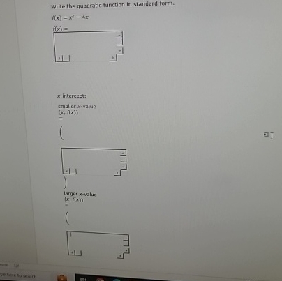 Solved Write the quadratic function in standard | Chegg.com