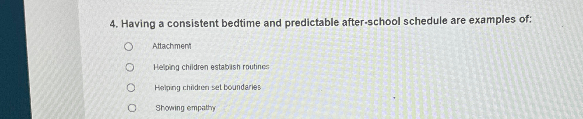 Solved Having a consistent bedtime and predictable | Chegg.com