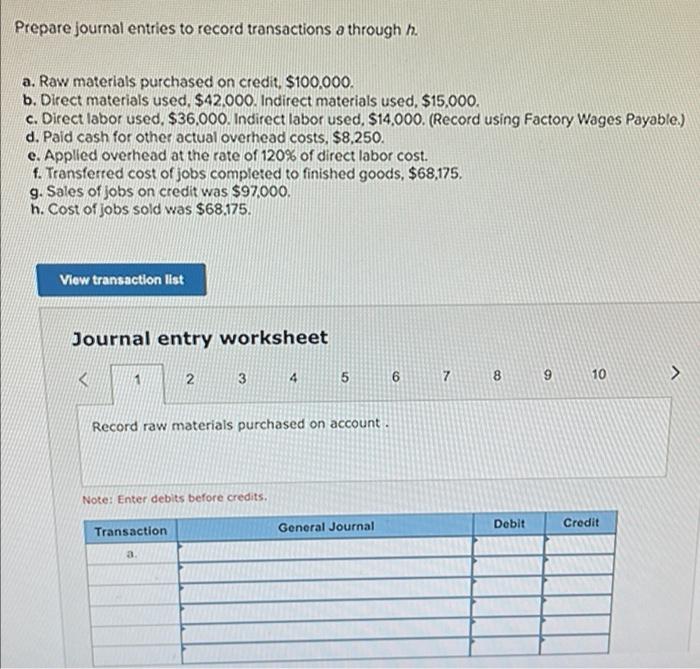 Solved Prepare journal entries to record transactions a | Chegg.com