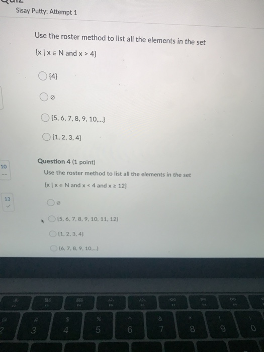 Solved Sisay Putty: Attempt 1 Use the roster method to list | Chegg.com