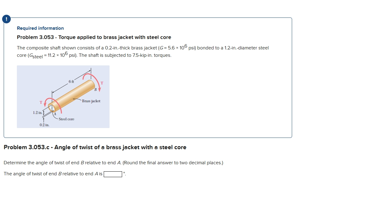 Solved Required informationProblem 3.053 - ﻿Torque applied | Chegg.com