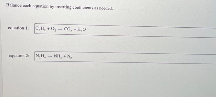 Solved Balance the given equations by inserting the | Chegg.com