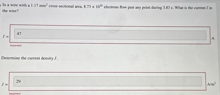 Solved In a wire with a 1.17 mm2 cross-sectional area, | Chegg.com