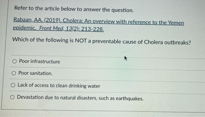 Solved Refer to the article below to answer the question. | Chegg.com