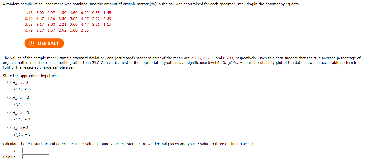 Solved Please just Calculate t and p-value. Thank you! | Chegg.com