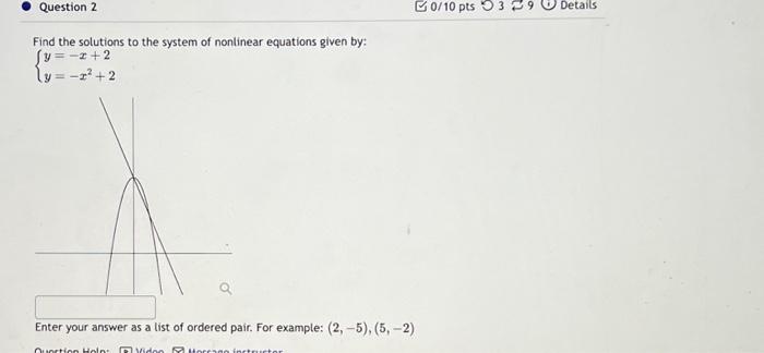 Solved Find the solutions to the system of nonlinear | Chegg.com