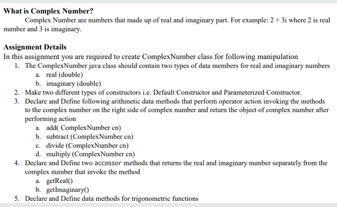 Solved What is Complex Number? Complex Number are numbers | Chegg.com