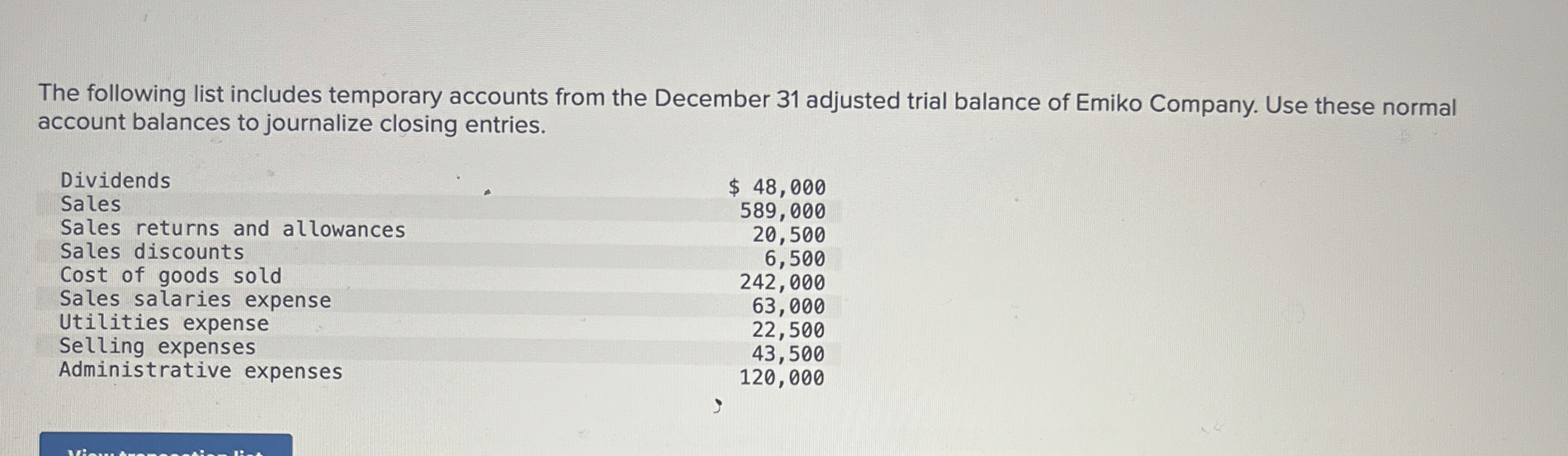 Solved The following list includes temporary accounts from | Chegg.com