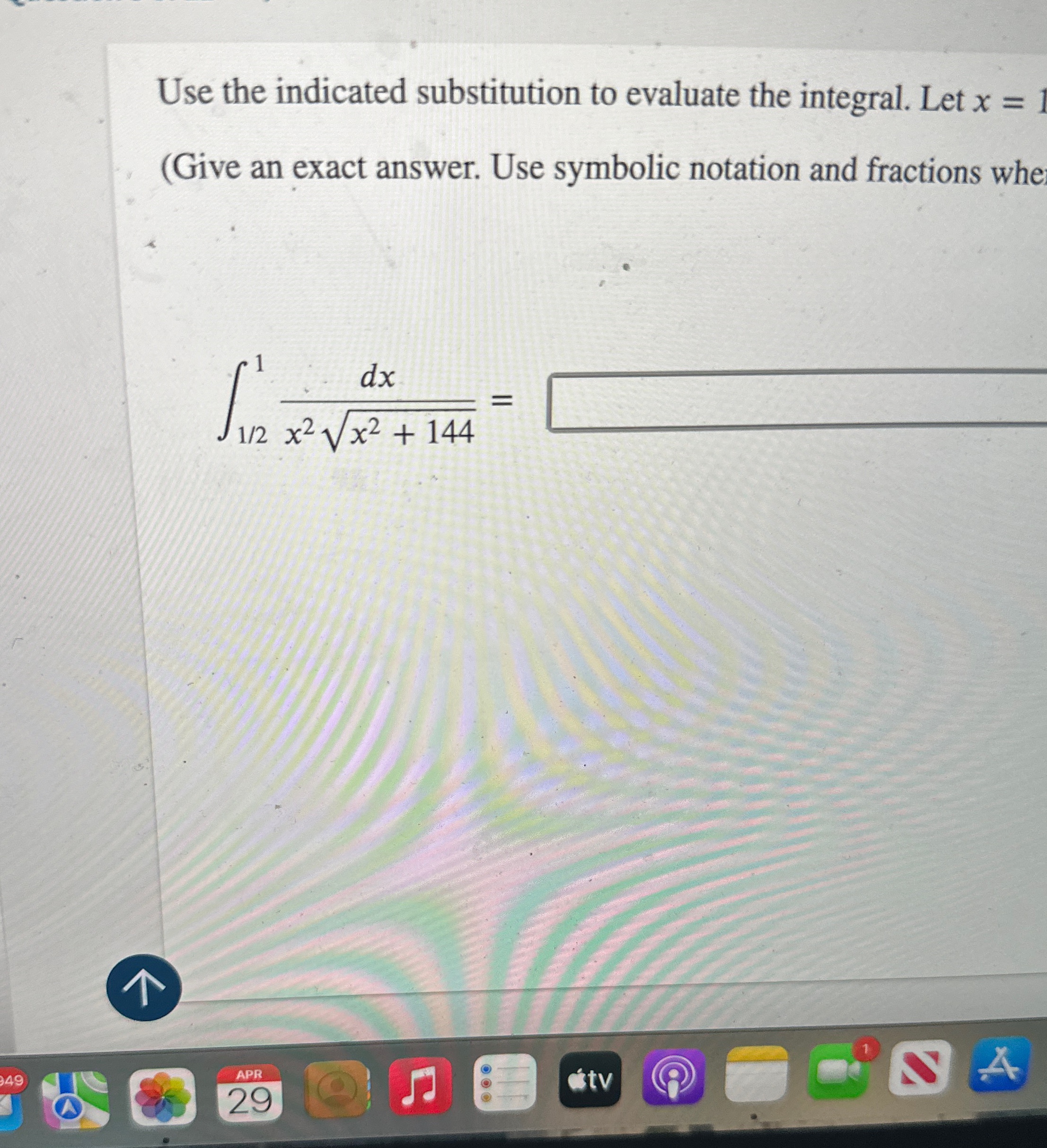 Solved Use the indicated substitution to evaluate the | Chegg.com